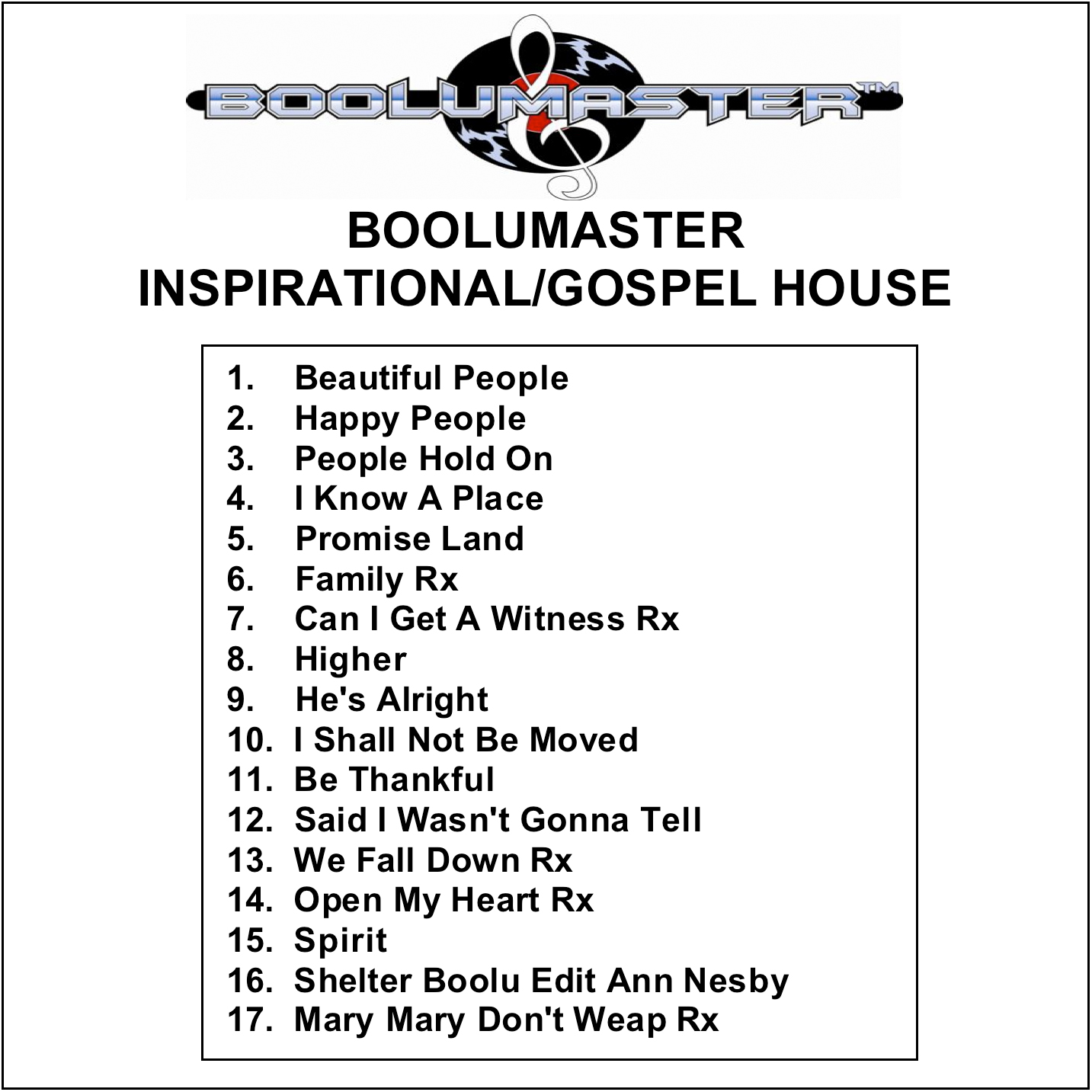 Inspirational Gospel House Music Volume 1 - Boolumaster